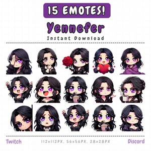 The Witcher Yennefer 15 EMOTE PACK for Twitch, Discord, Youtube, Stream ...