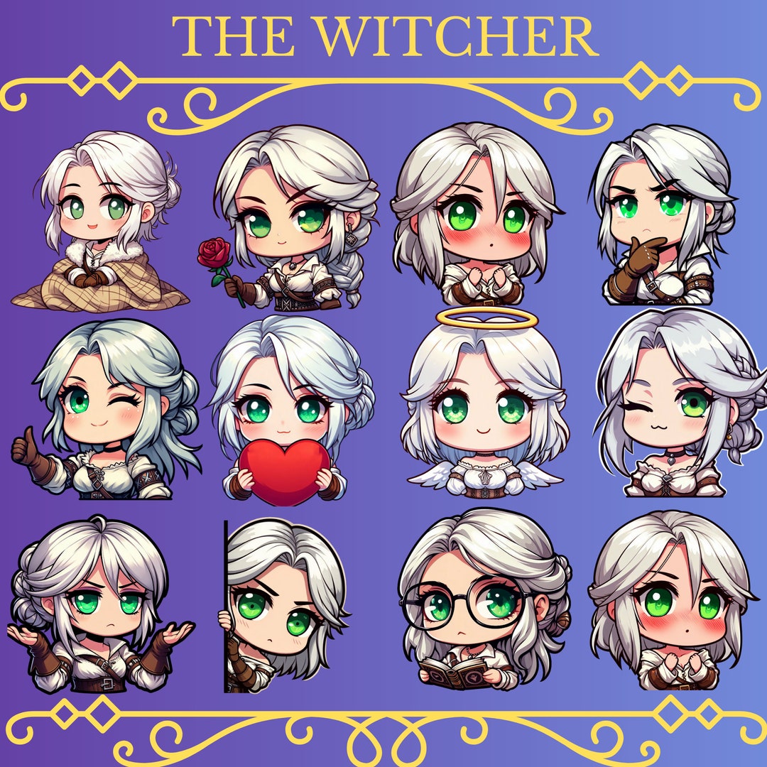 The Witcher Ciri 12 EMOTE PACK. Twitch, Discord, Youtube, Stream ...
