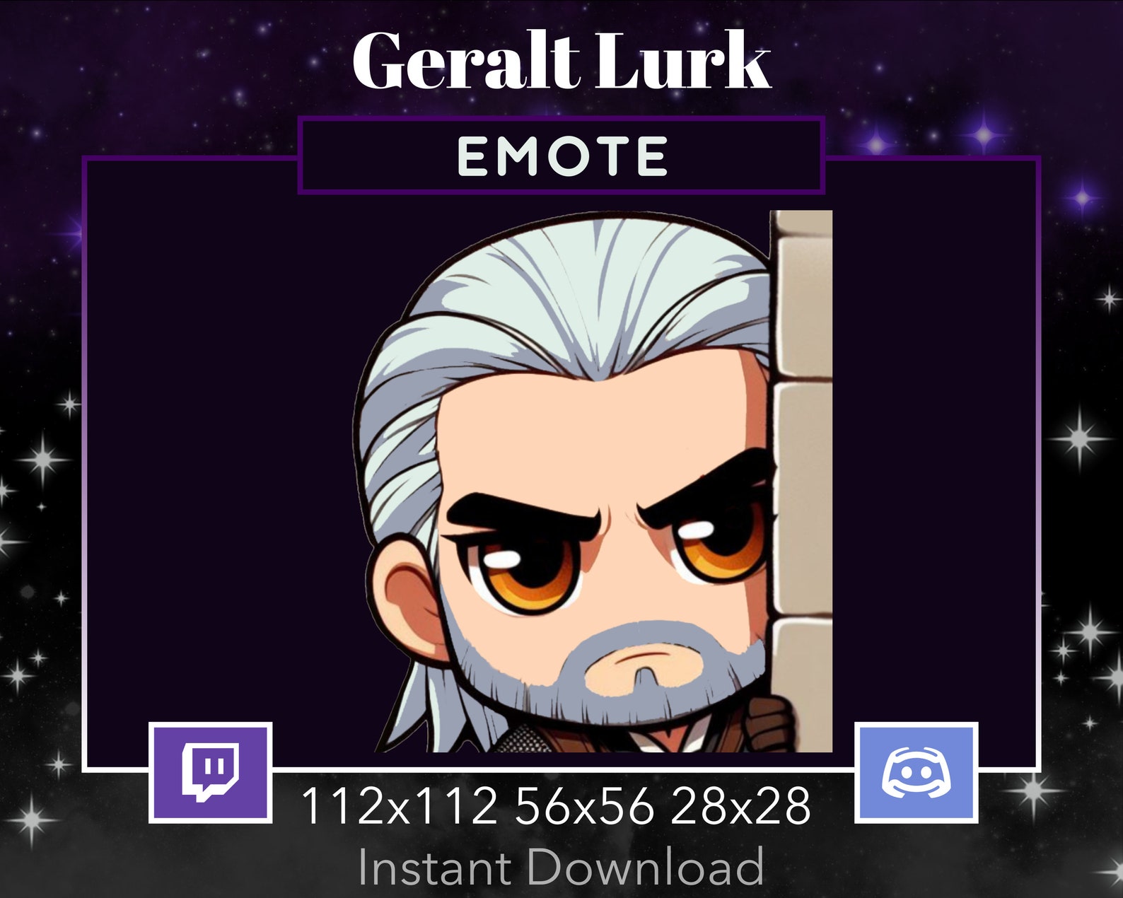 The Witcher Geralt Lurk, Hiding. EMOTE, EMOTES for Twitch, Discord ...