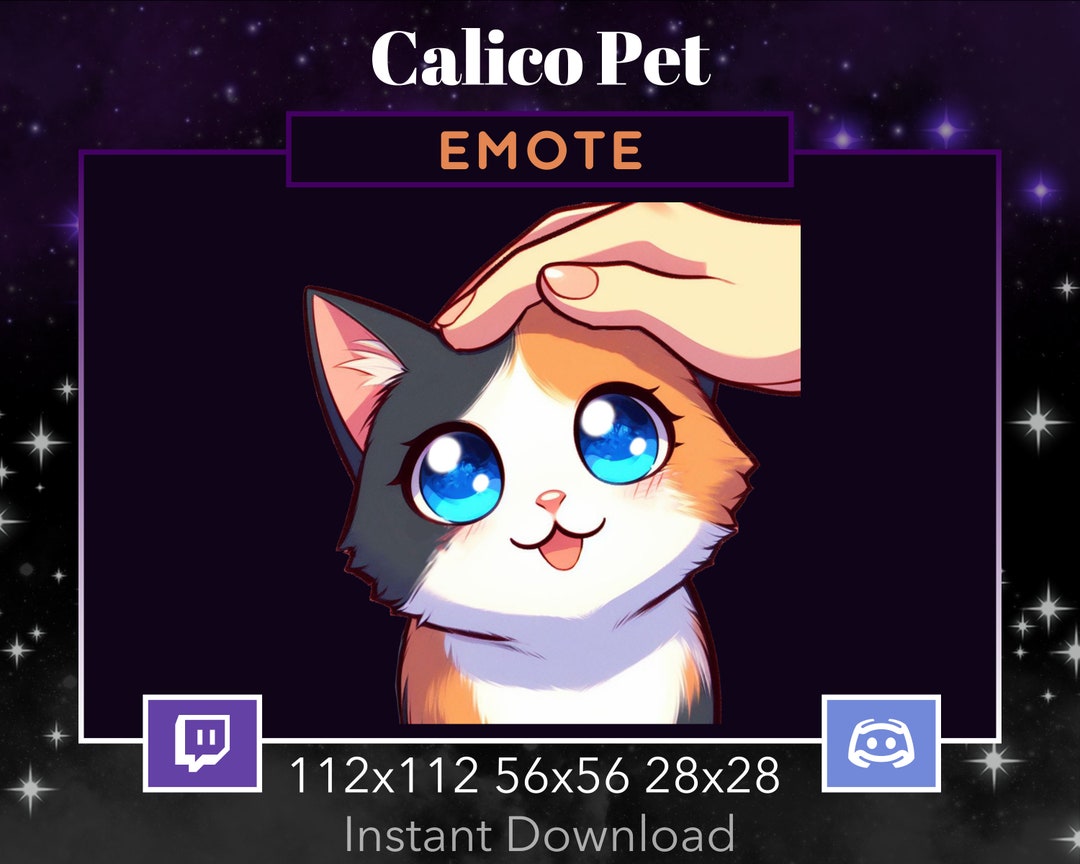 Calico Cat , Pet, Head Pat. Emote, Animal, Twitch, Discord, Youtube ...