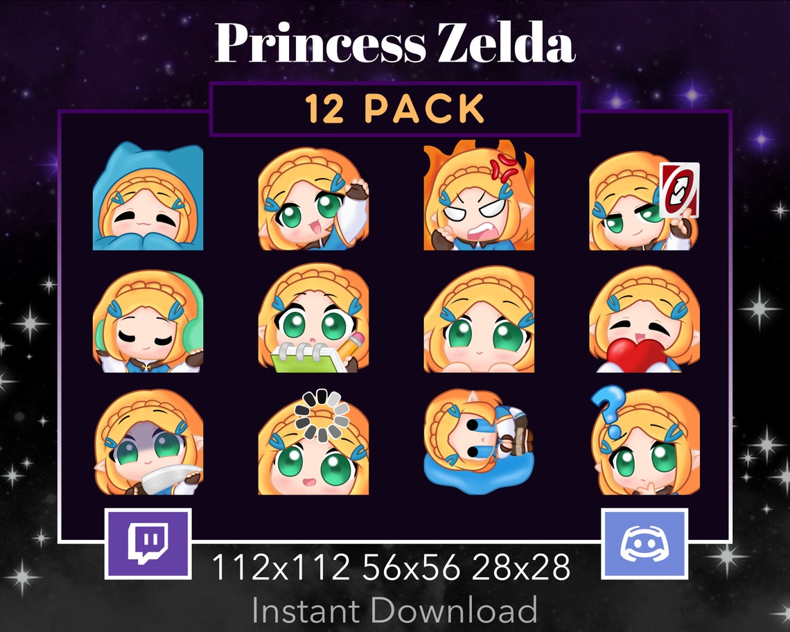 Princess Zelda, Tears of the Kingdom Pack, Set, Emote,twitch, Discord ...