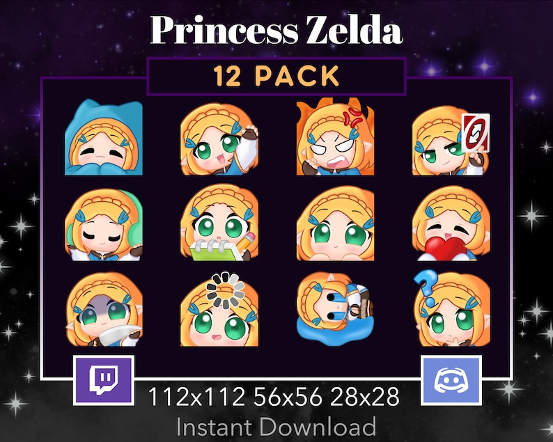 Princess Zelda, Tears of the Kingdom Pack, Set, Emote,twitch, Discord ...