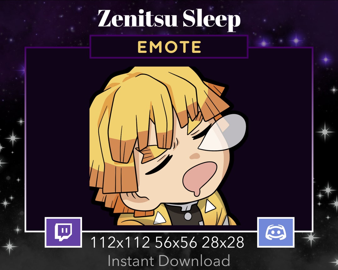 Demon Anime Zenitsu Sleep Nervous Cry Pack Bundle Emote Twitch Stream ...
