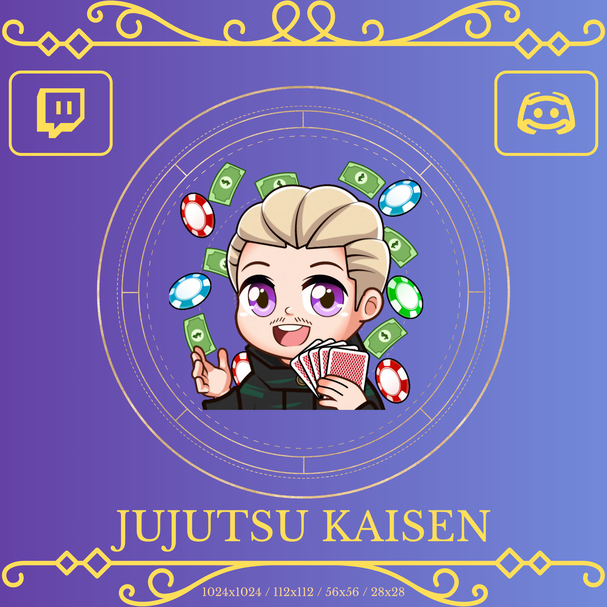 Jujutsu Kaisen Hakari, Gamble. Manga, Anime, Emote, Twitch, Discord ...