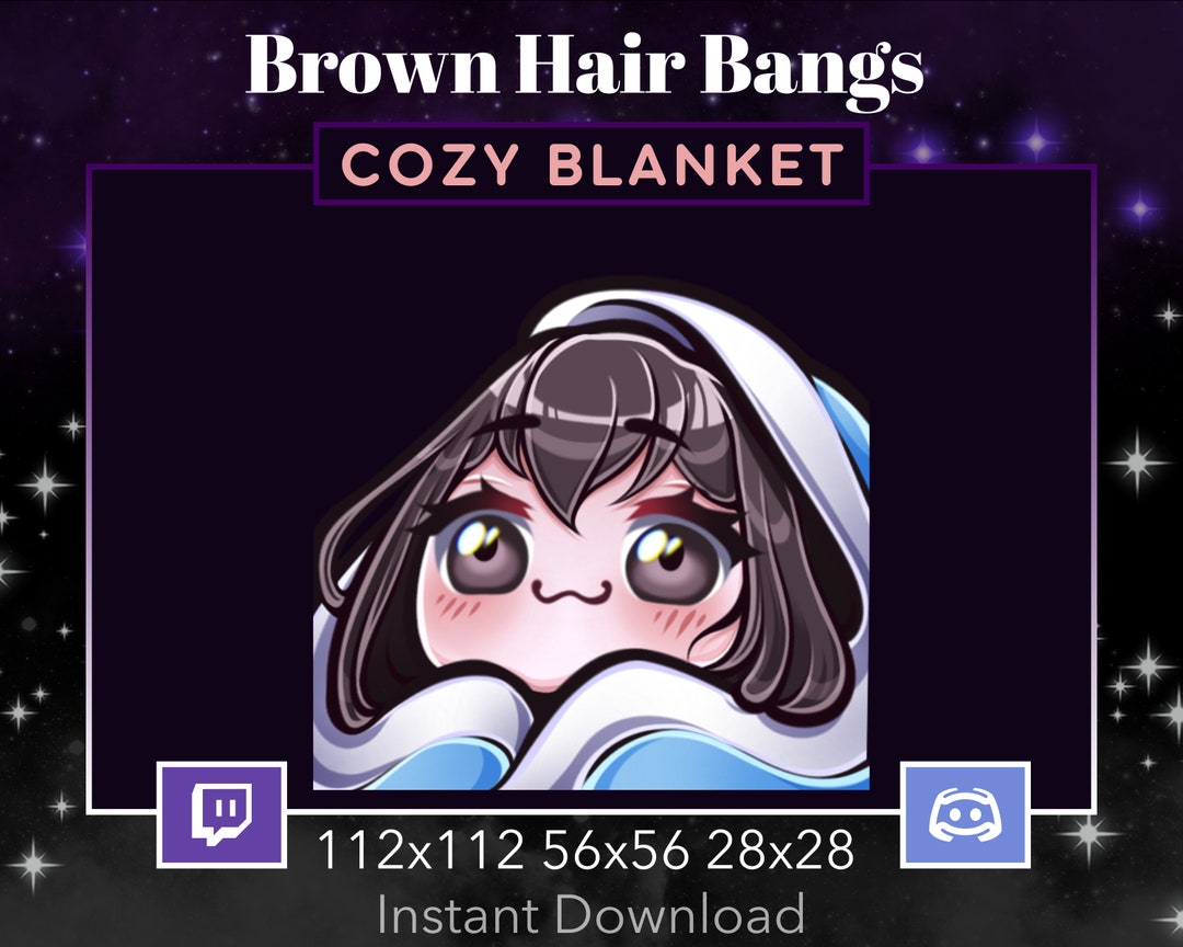 Chibi Girl Cozy Emote, Twitch, Discord, Stream, Brown Hair, Brown Eyes ...