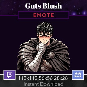 Berserk Guts Blush , Blushing , UWU. Manga, Anime EMOTE, EMOTES for ...