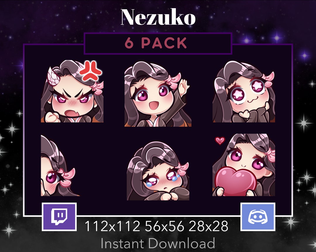 Demon Girl Pack Set Emote, Twitch, Discord, Stream, Manga, Anime, Brown ...