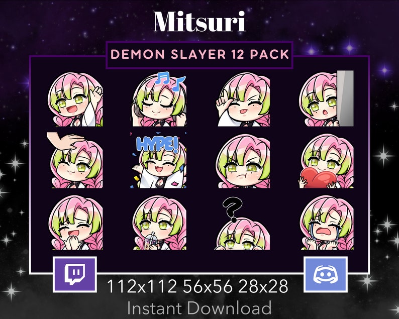 Mitsuri Love Hashira,12 Pack Set Confused Love Crying Giggle Wave Loser ...