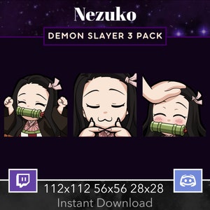 Demon Anime Nezuko Pat Pet Uwu Hooray Pack Bundle Emote Twitch Stream ...