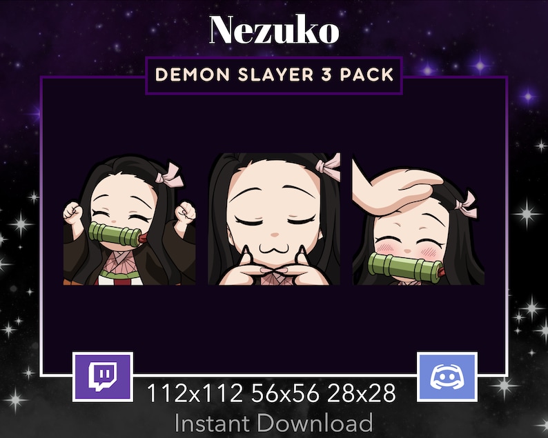 Demon Anime Nezuko Pat Pet Uwu Hooray Pack Bundle Emote Twitch Stream ...