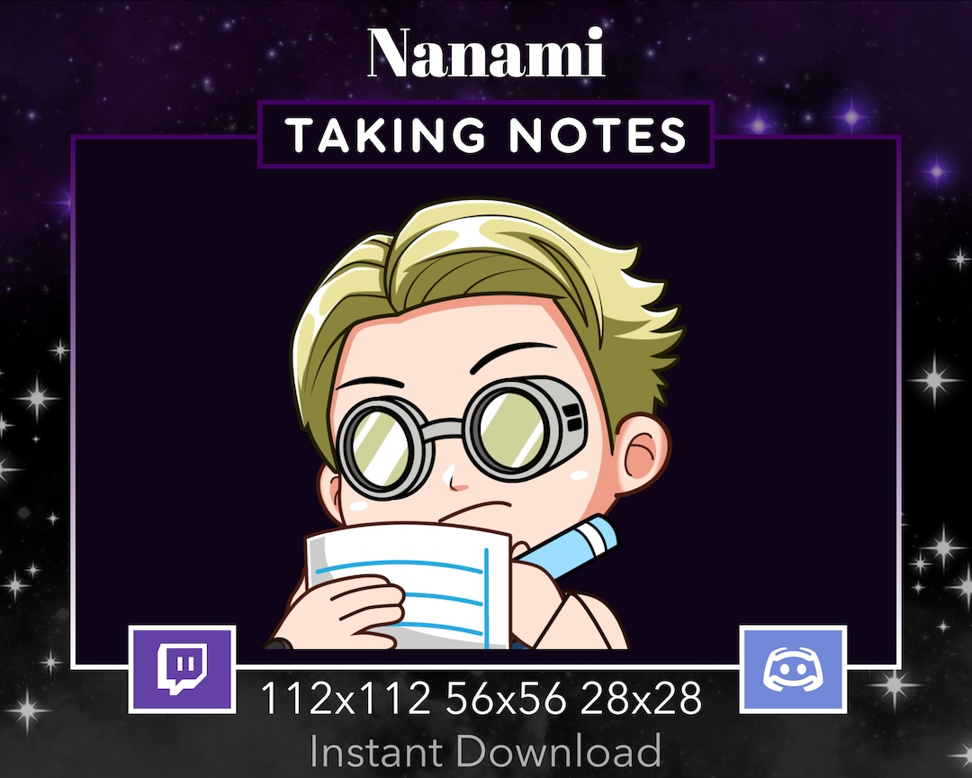 Jujutsu Kaisen Nanami Taking Notes. Emote, Twitch, Discord, Stream ...