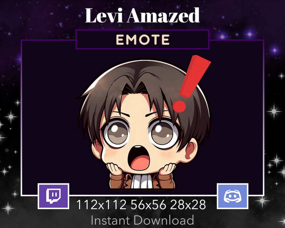 Attack on Titan Levi Amazed, Pogchamp, Wow . EMOTE, Twitch, Discord ...