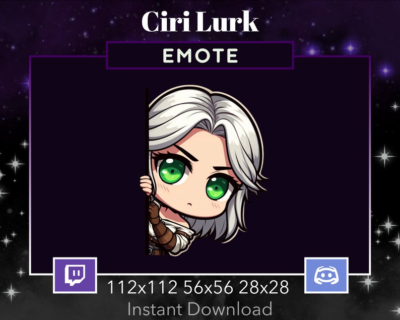 The Witcher Ciri Lurk, Hiding. Emote, Twitch, Discord, Youtube, Stream ...