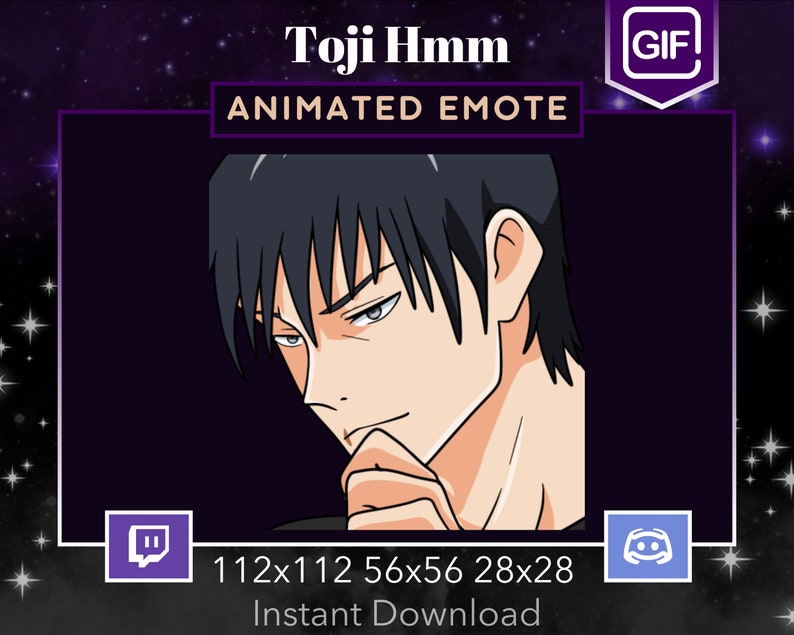 Animated Toji Hmm, Think Emote for Twitch, Discord. Anime, Manga, JJK ...