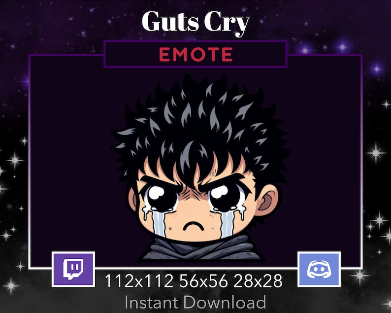Berserk Guts Crying, Sad , Cry. Manga, Anime EMOTE, EMOTES for Twitch ...