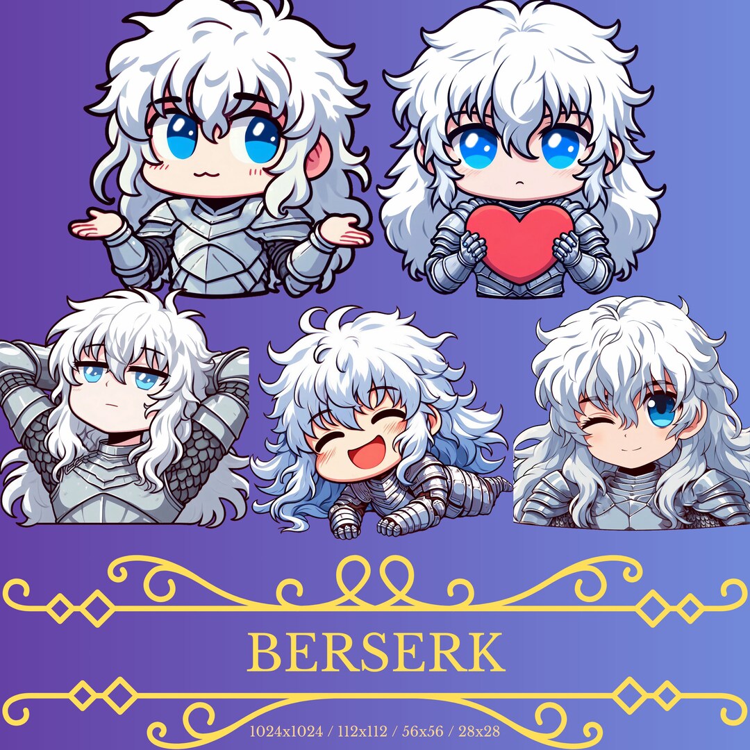 Berserk Griffith 5 PACK. Manga, Anime, Emote, Twitch, Discord, Youtube ...