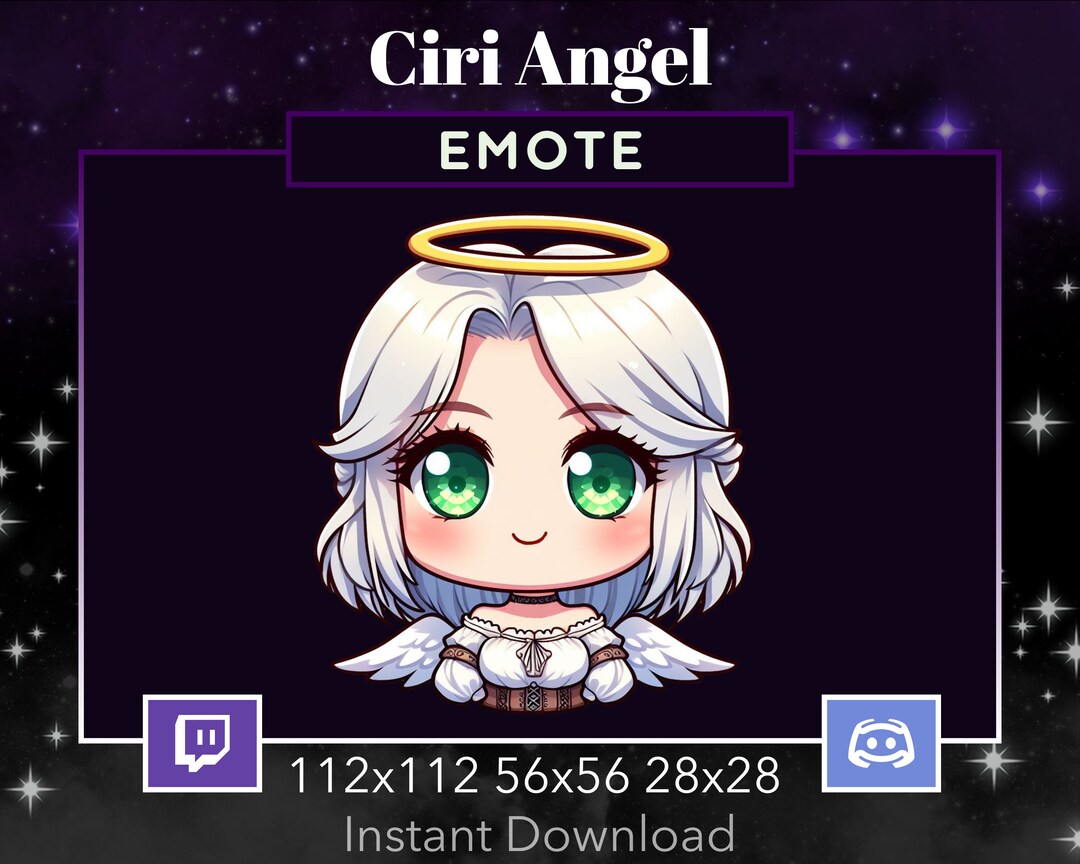 The Witcher Ciri Angel, Halo. Emote, Twitch, Discord, Youtube, Stream ...