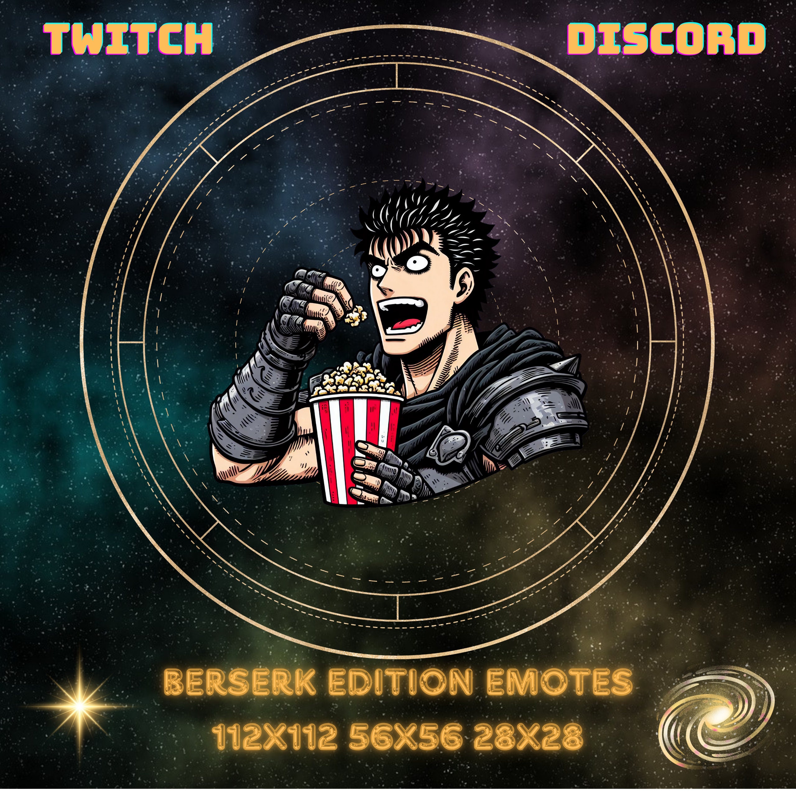 Berserk Guts Eat, Eating, Popcorn. Manga, Anime EMOTE, EMOTES for ...