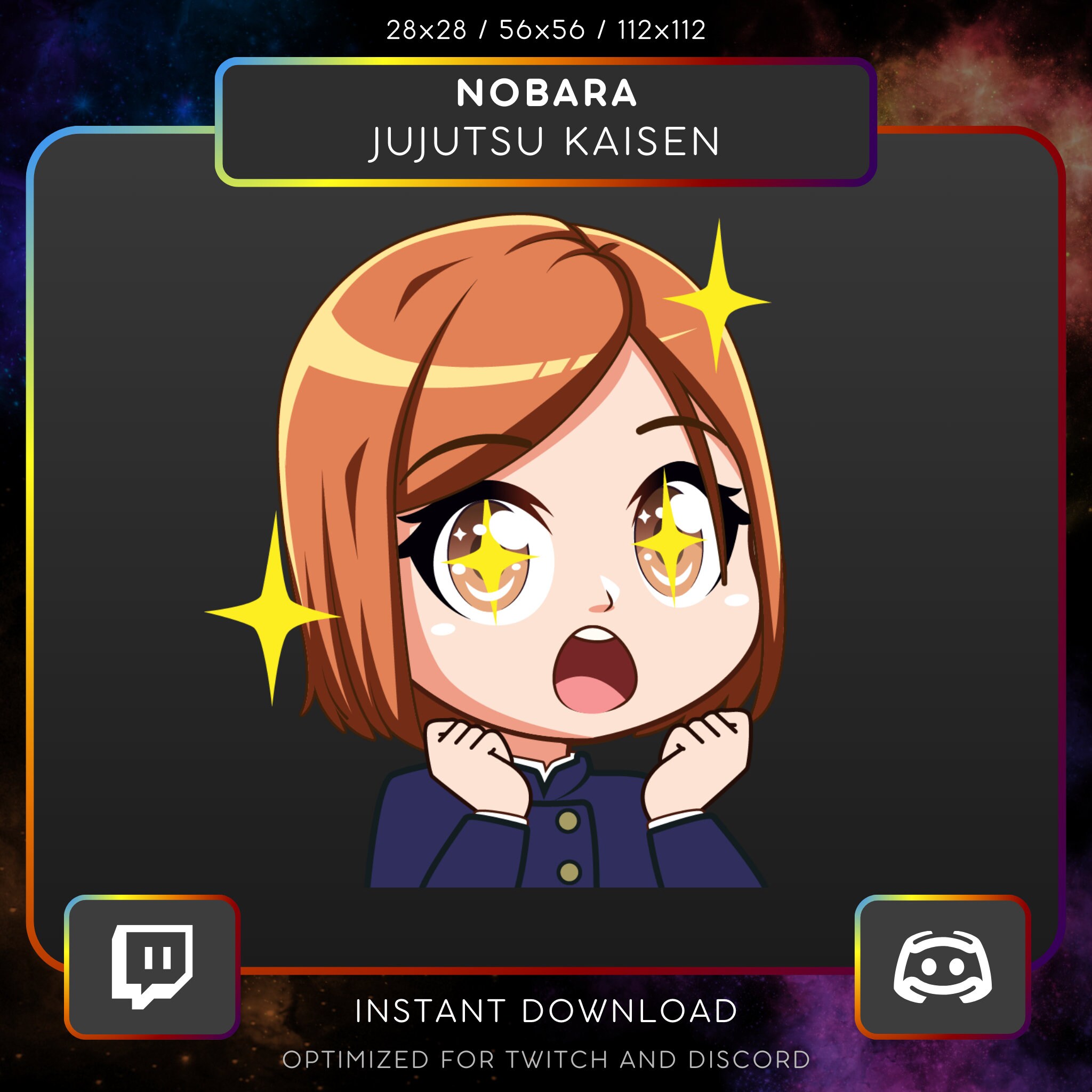 Jujutsu Kaisen Nobara Amazed . Emote, Twitch, Discord, Stream ...