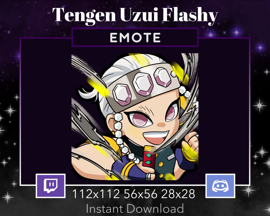 Demon Anime Tengen Uzui Flash Knife Music Jam Pack Bundle Emote Twitch ...