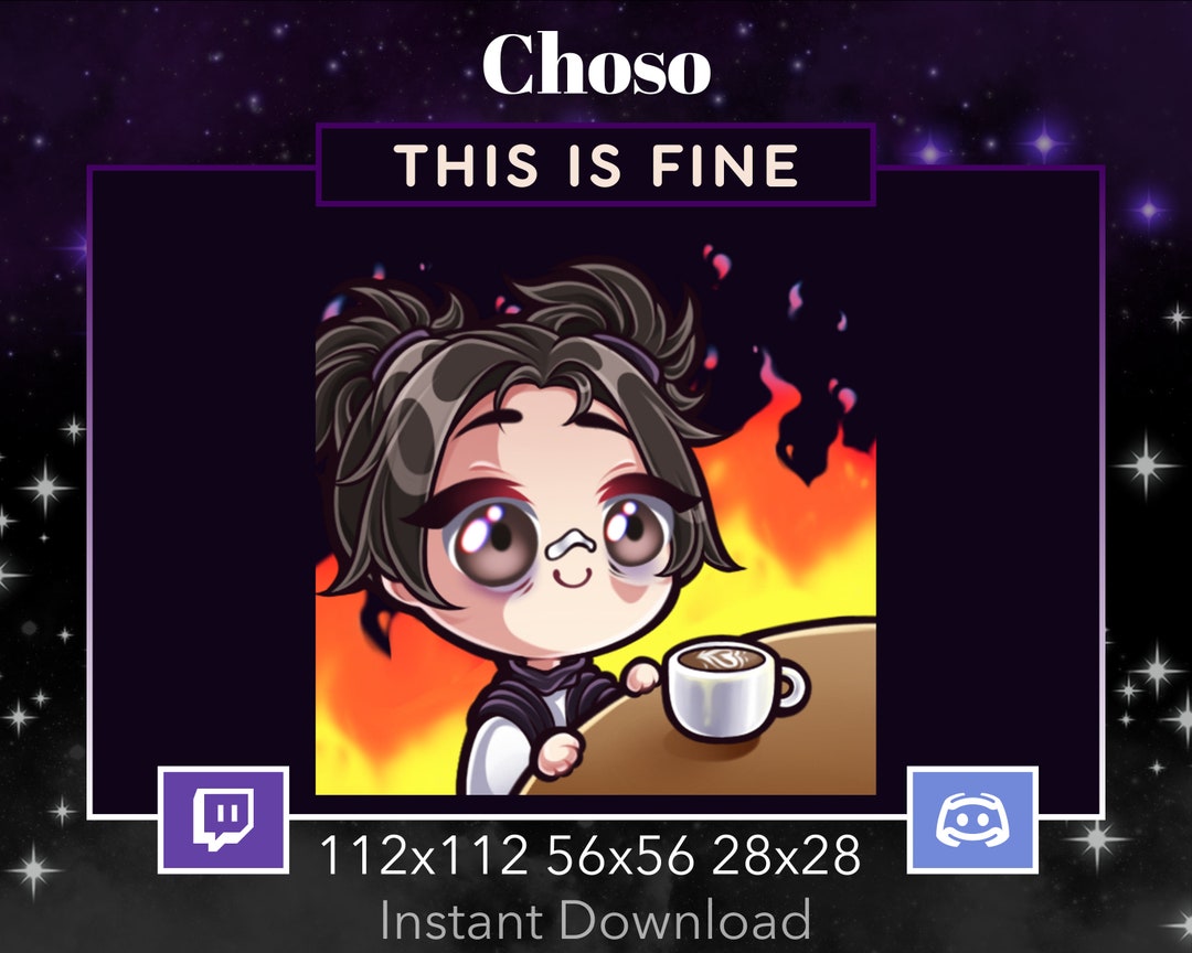 Choso Jujutsu Kaisen This is Fine Meme Emote, Twitch, Discord, Stream ...