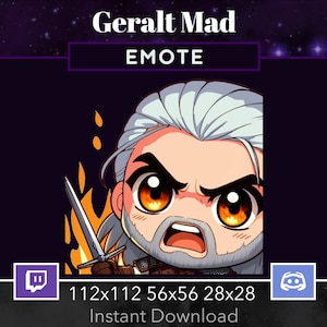 The Witcher Geralt Rage, Raging, Mad. EMOTE, EMOTES for Twitch, Discord ...