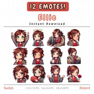 The Last of Us 12 Ellie EMOTE PACK for Twitch, Discord, Youtube, Stream ...