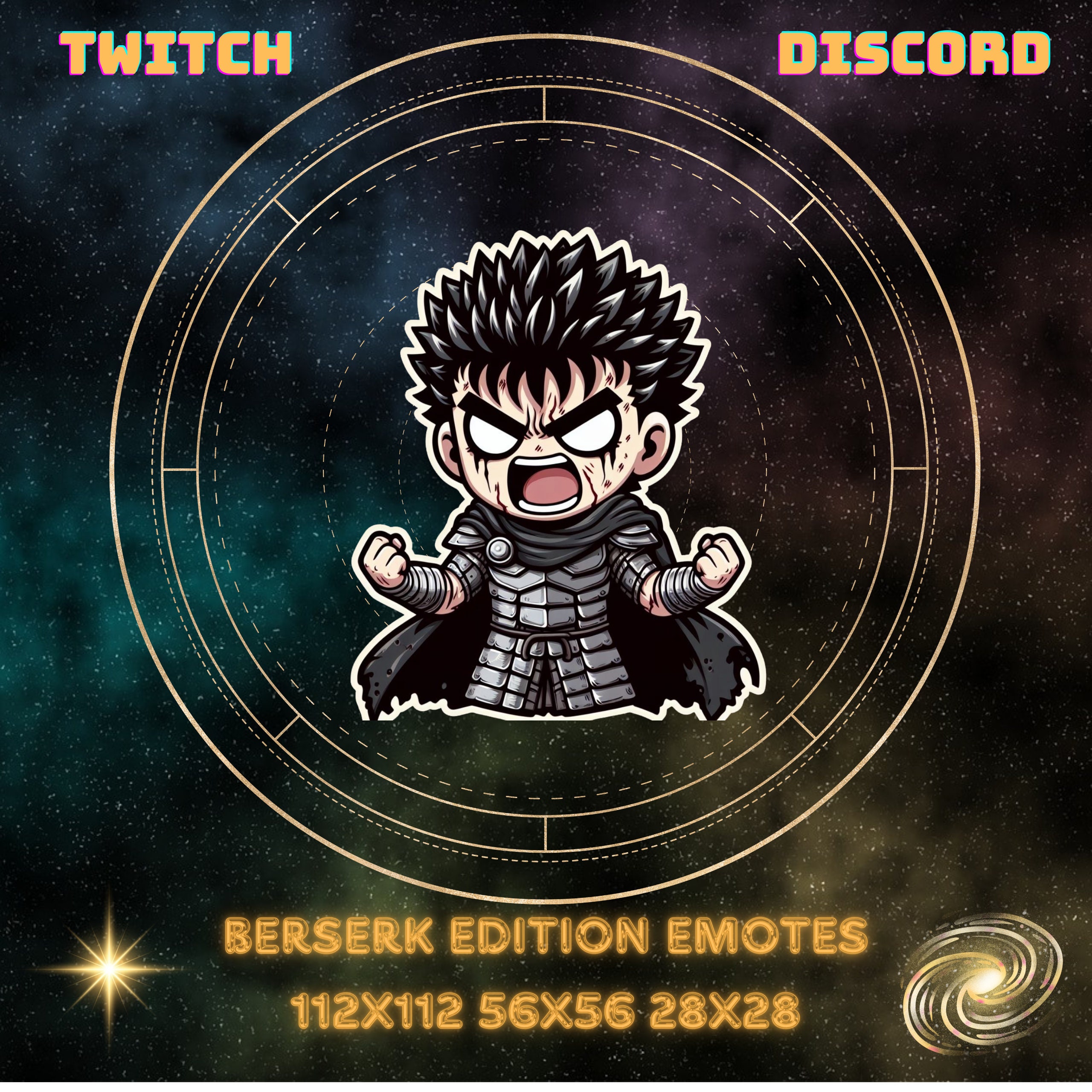 Berserk Guts Rage, Raging , Mad. Manga, Anime EMOTE, EMOTES for Twitch ...
