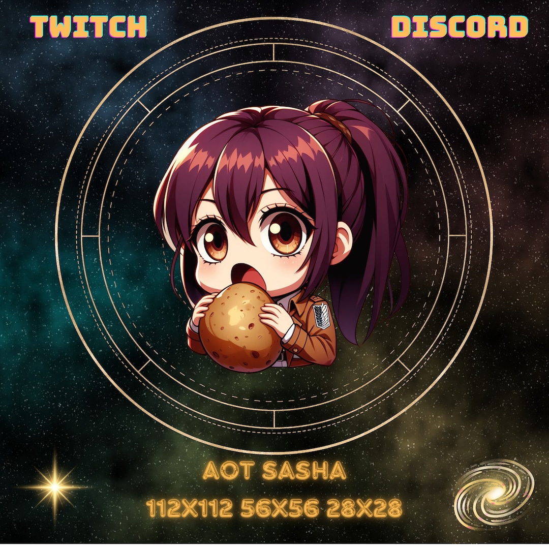 Attack on Titan Sasha Eating a Potato . EMOTE, Twitch, Discord, Youtube ...