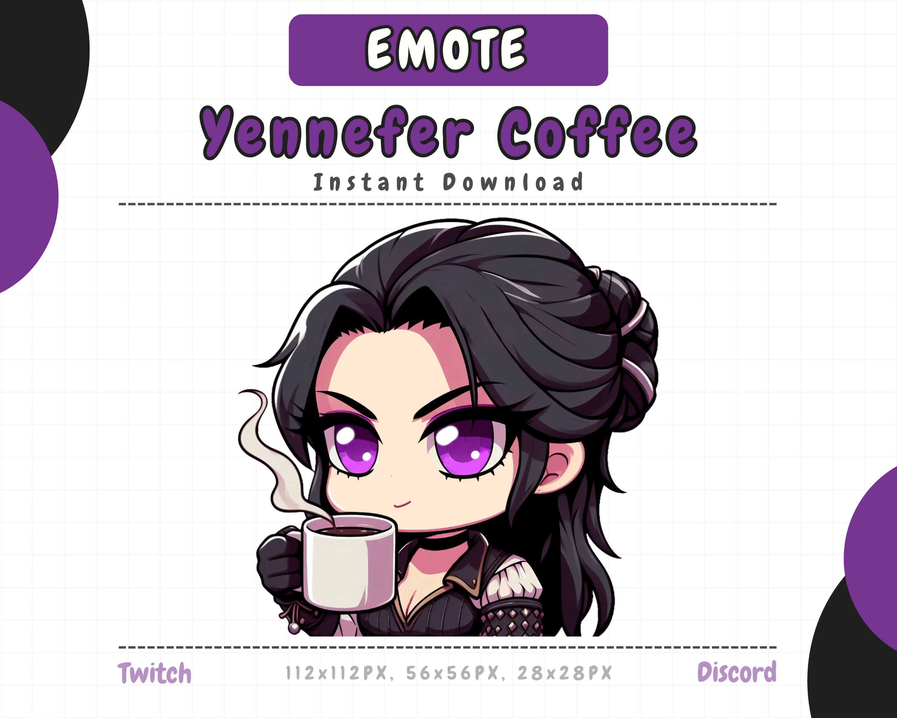 The Witcher Yennefer Drinking Coffee, Hot Chocolate. Emote, Twitch ...