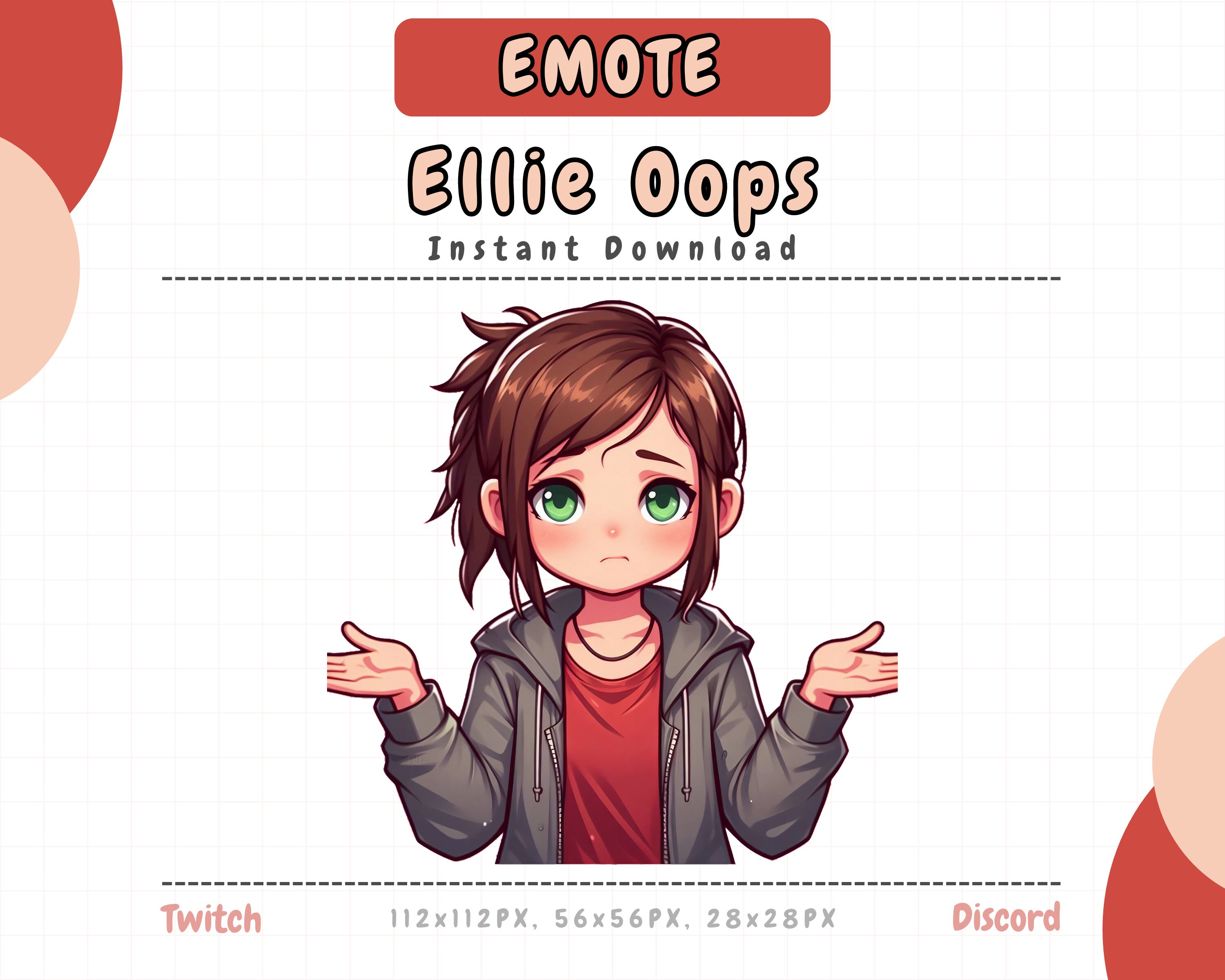 The Last of Us Ellie Oops, Oopsie, Woops. EMOTE, Twitch, Discord ...