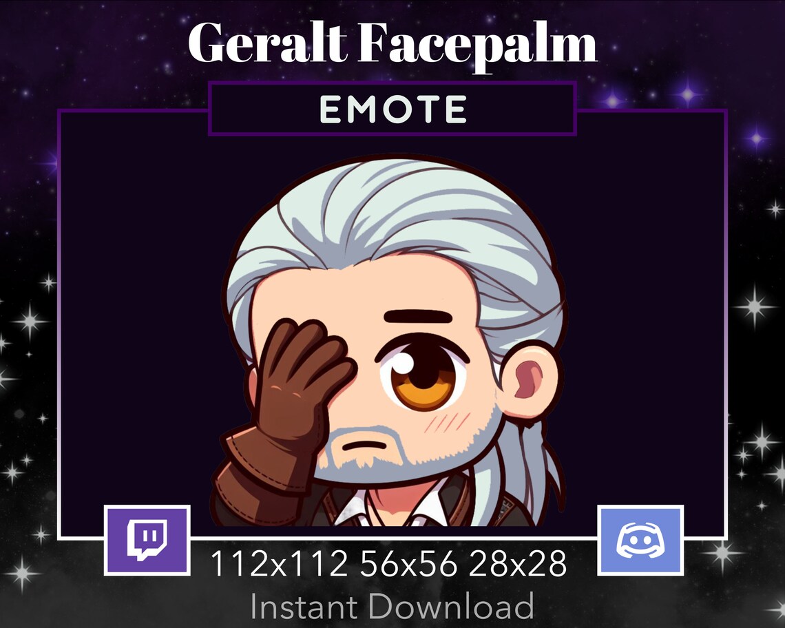 The Witcher Geralt Facepalm, Face Palm, Disappointed. EMOTE, EMOTES for ...