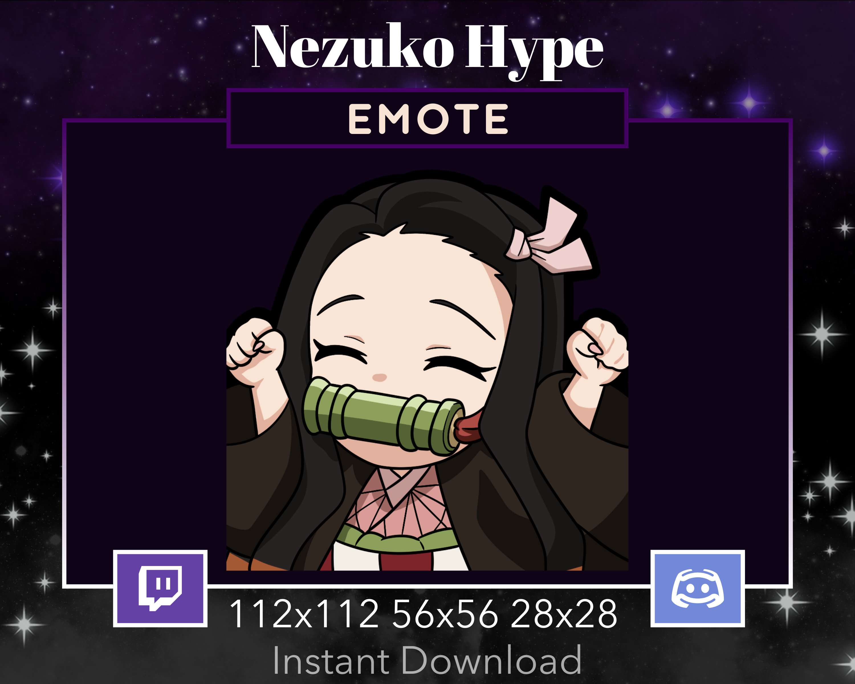Demon Anime Nezuko Pat Pet Uwu Hooray Pack Bundle Emote Twitch Stream ...