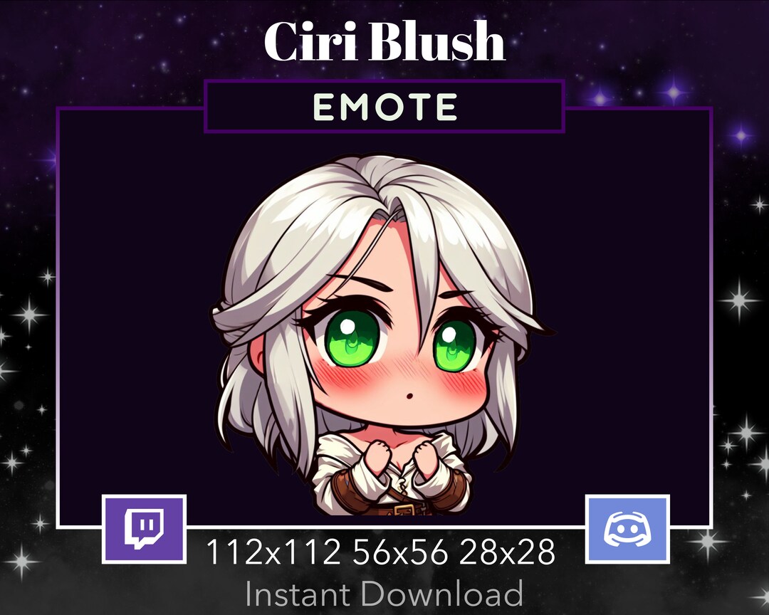 The Witcher Ciri Uwu, Blushing, Blush, Embarrassed. Emote, Twitch ...