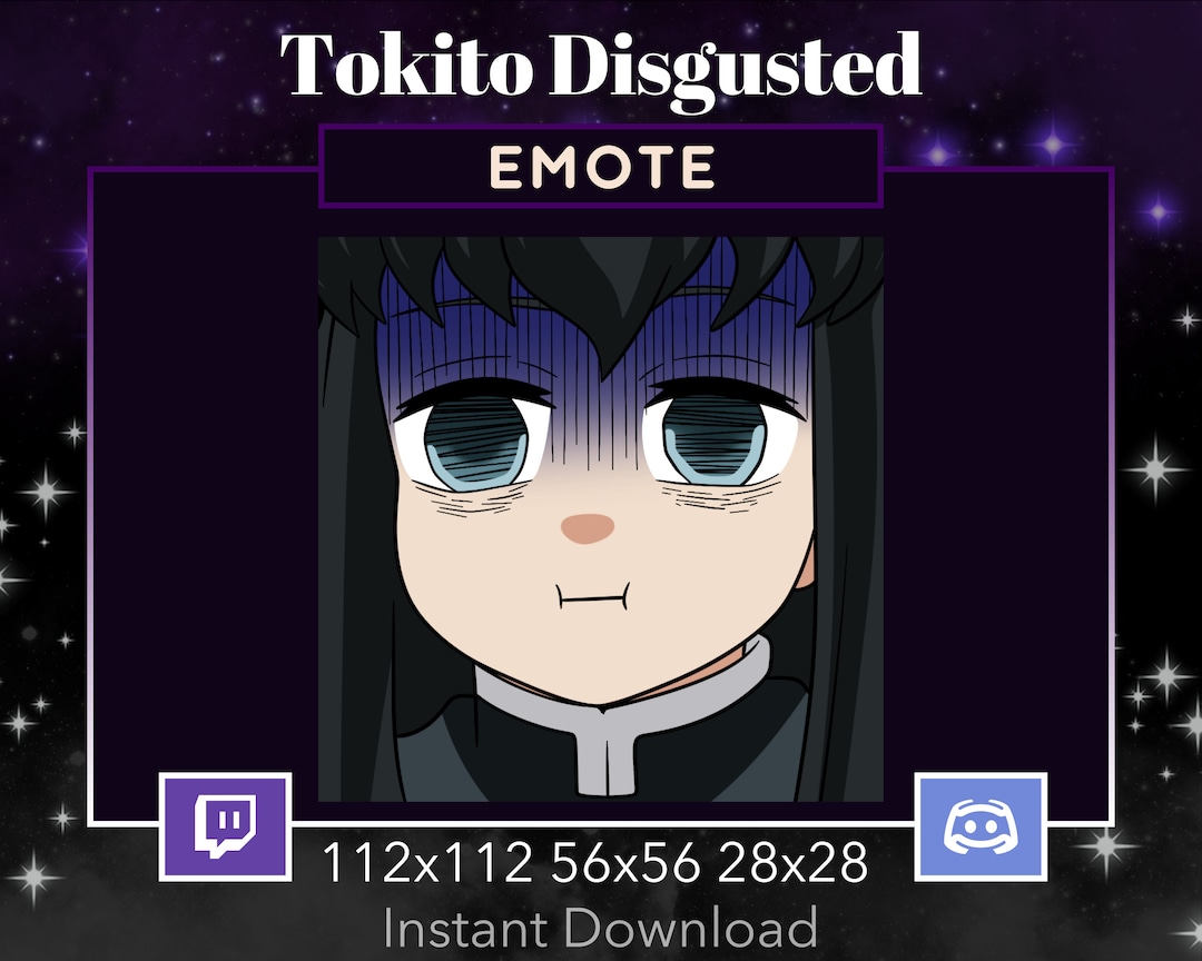 Demon Anime Tokito Stare Sick Confused Pack Bundle Emote Twitch Stream ...