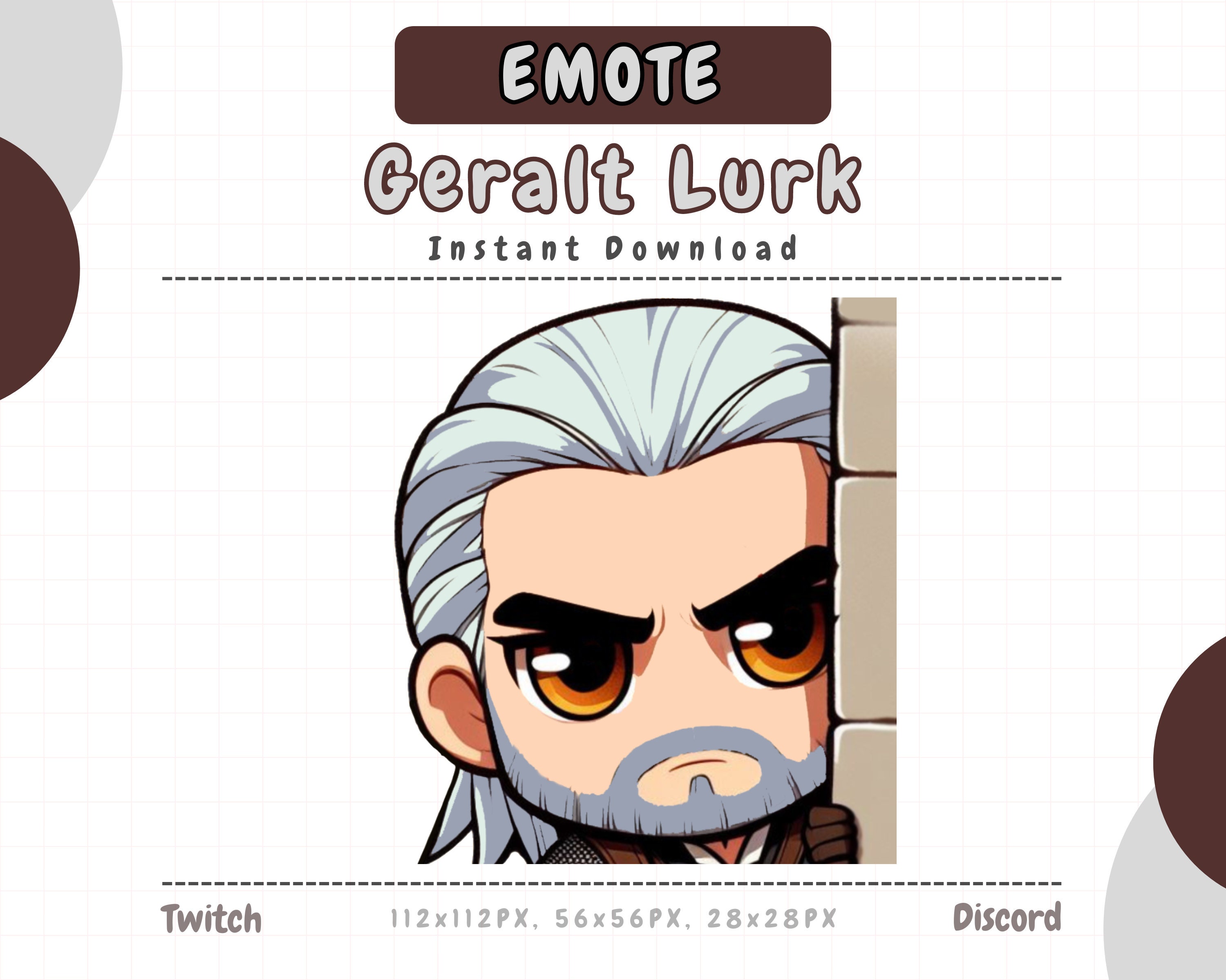 The Witcher Geralt Lurk, Hiding. EMOTE, EMOTES for Twitch, Discord ...