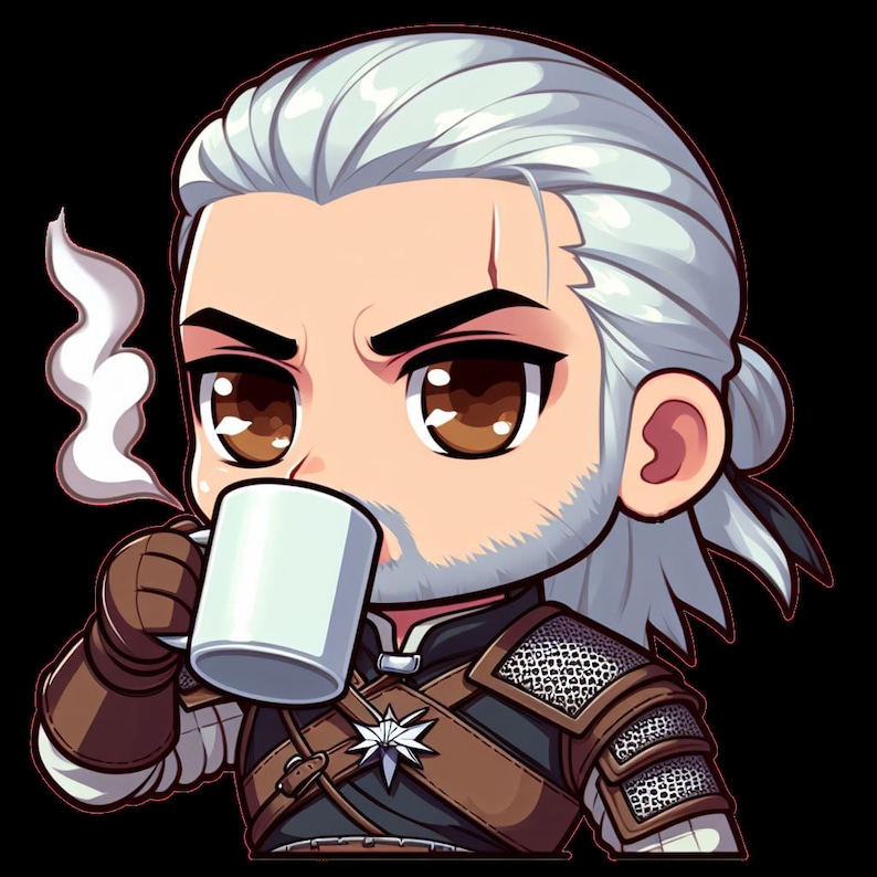 The Witcher Geralt Drinking Coffee, Tea , Hot Chocolate Emote for ...