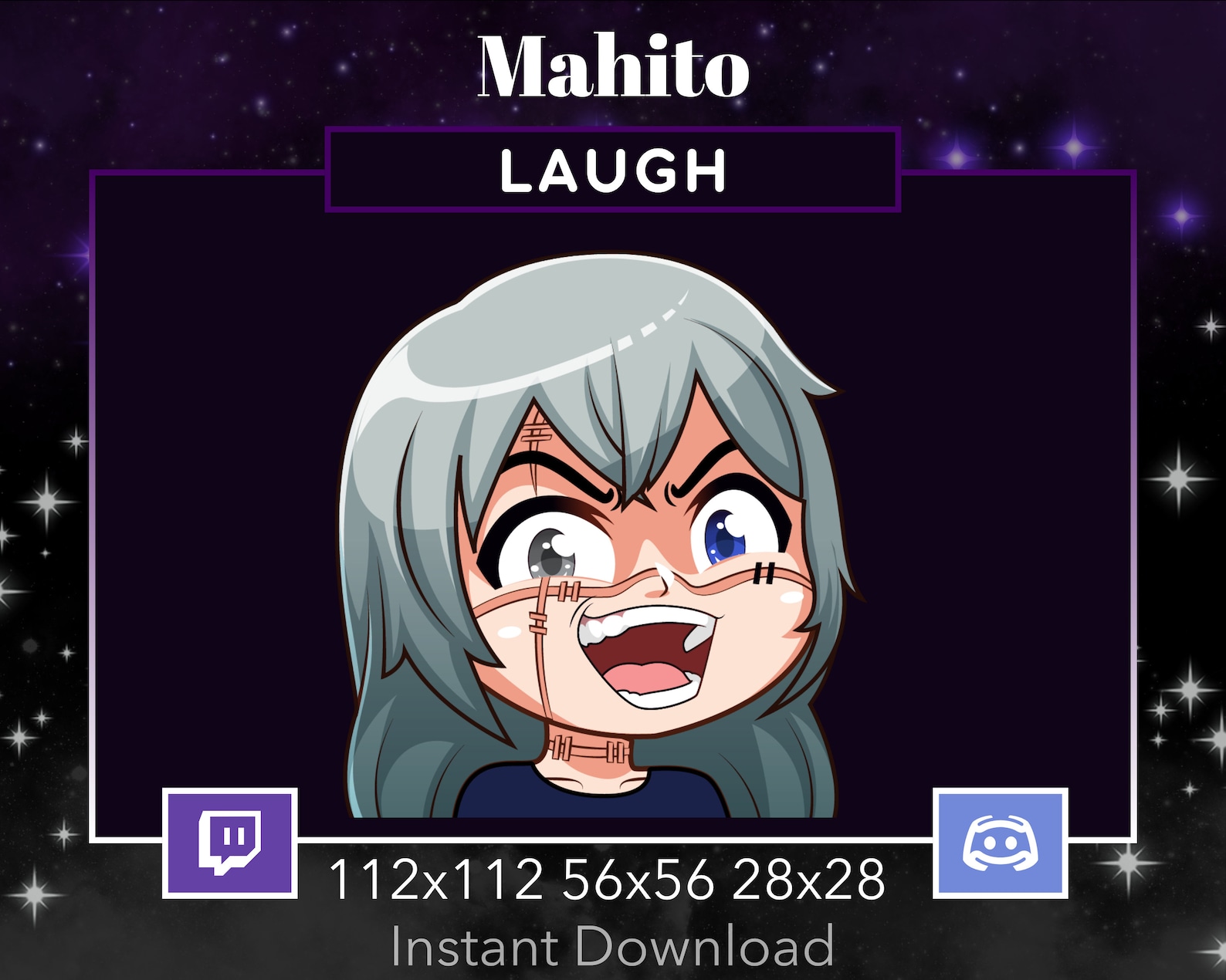 Jujutsu Kaisen Mahito Laugh . Emote, Twitch, Discord, Stream, Printable ...