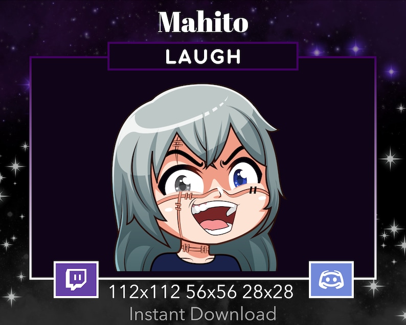 Jujutsu Kaisen Mahito Laugh . Emote, Twitch, Discord, Stream, Printable ...