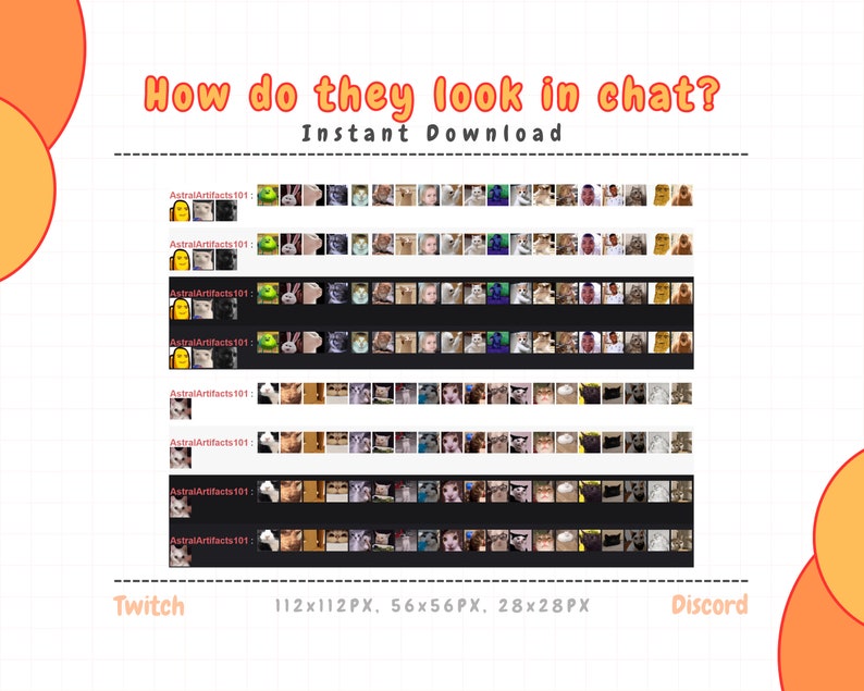 Meme Animated 150 Pack, Bundle. Emote, Twitch, Discord, Stream, Sus ...