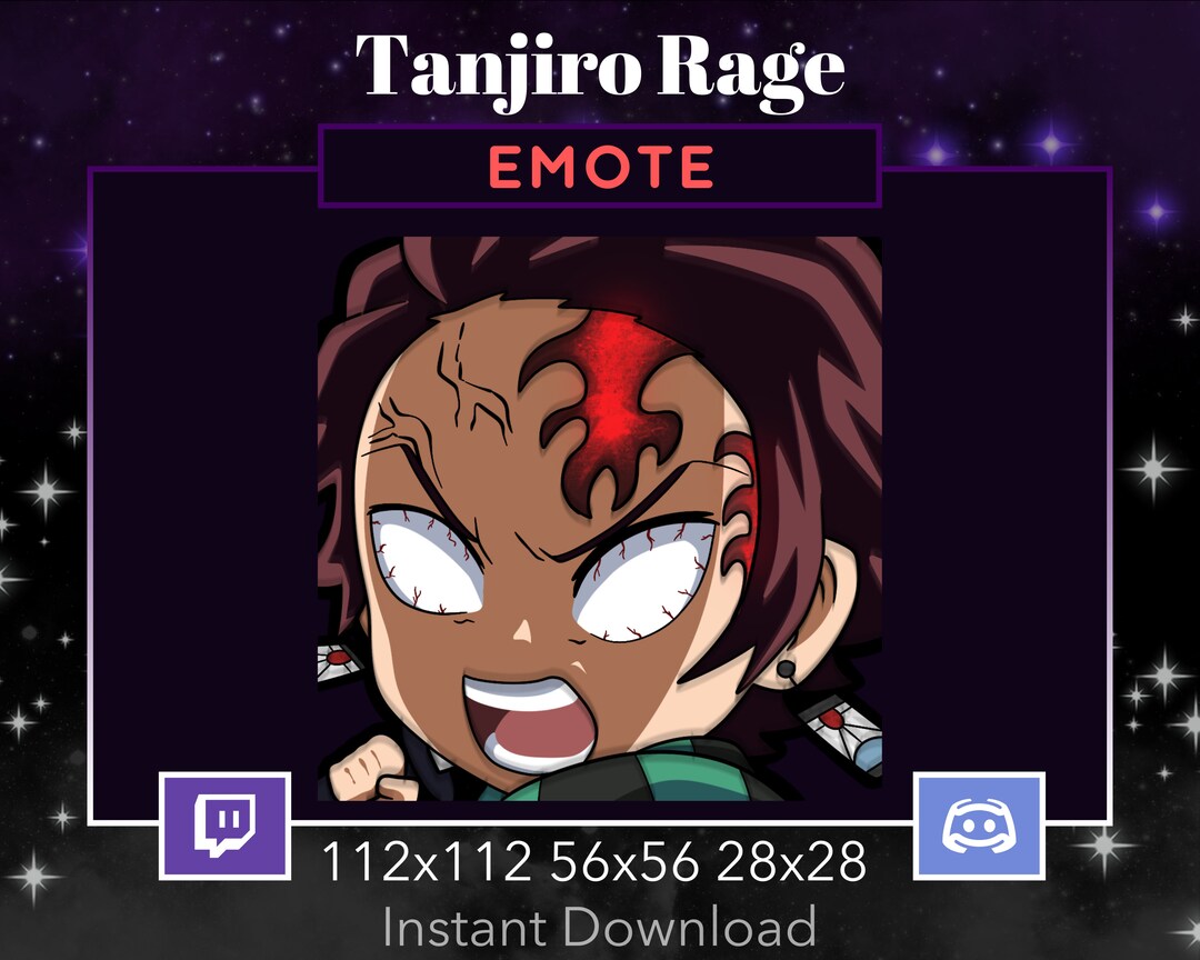 Demon Anime Tanjiro Eat, Hi, Wave, Rage Pack Bundle Emote Twitch Stream ...