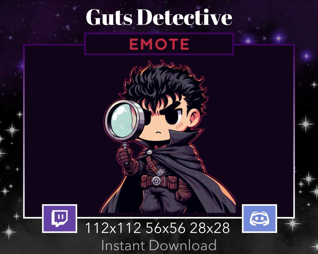 Berserk Guts Detective, Spy. Manga, Anime EMOTE, EMOTES for Twitch ...