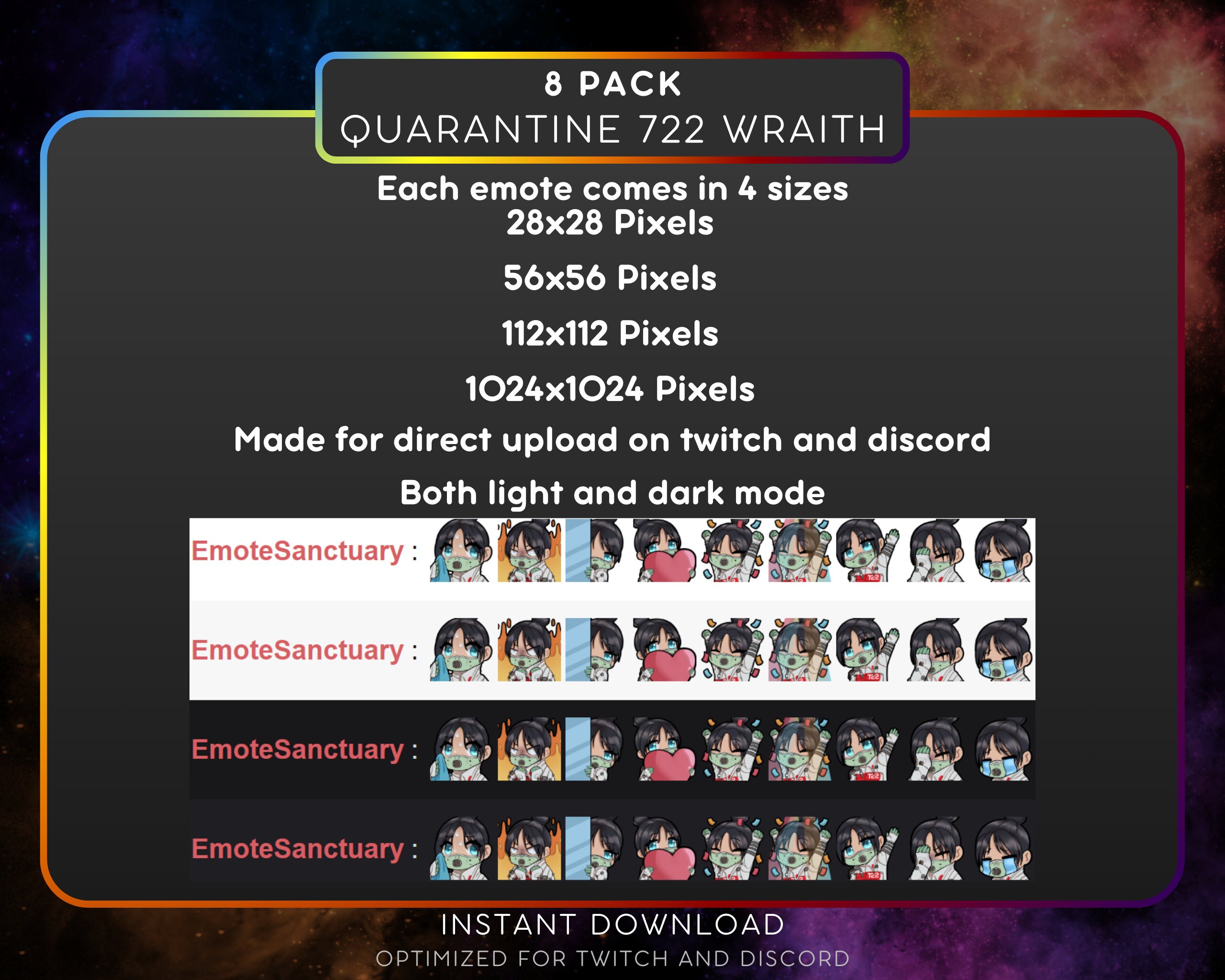 Apex Legends Wraith Quarantine 722 8 Pack, Bundle. Emote, Twitch ...