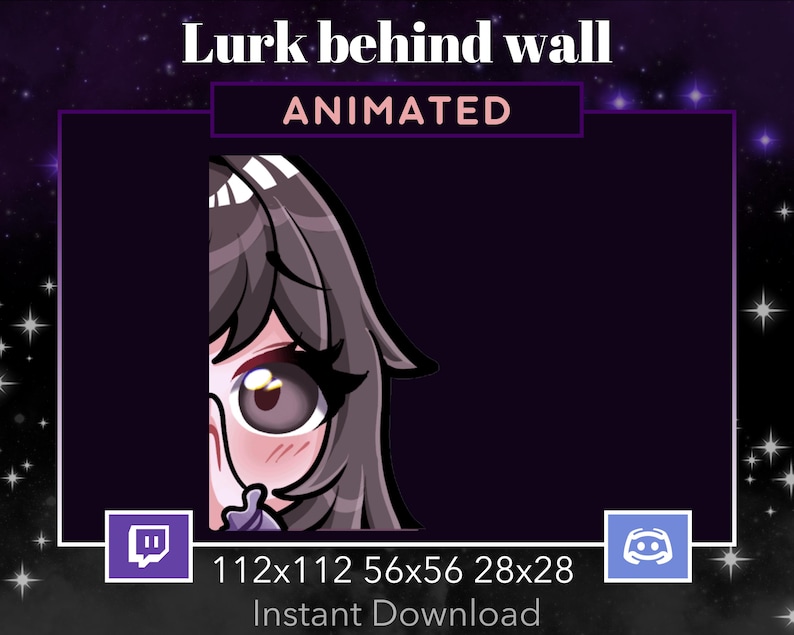 Lurk Animated Girl Emote Gif, Twitch, Discord, Stream, Brown Hair ...