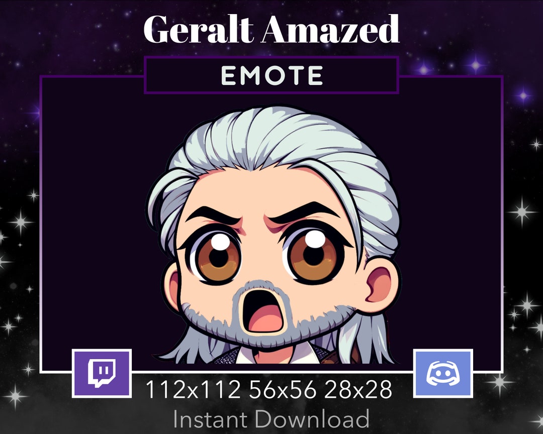 The Witcher Geralt Pogchamp, Amazed, Mindblown. EMOTE for Twitch ...