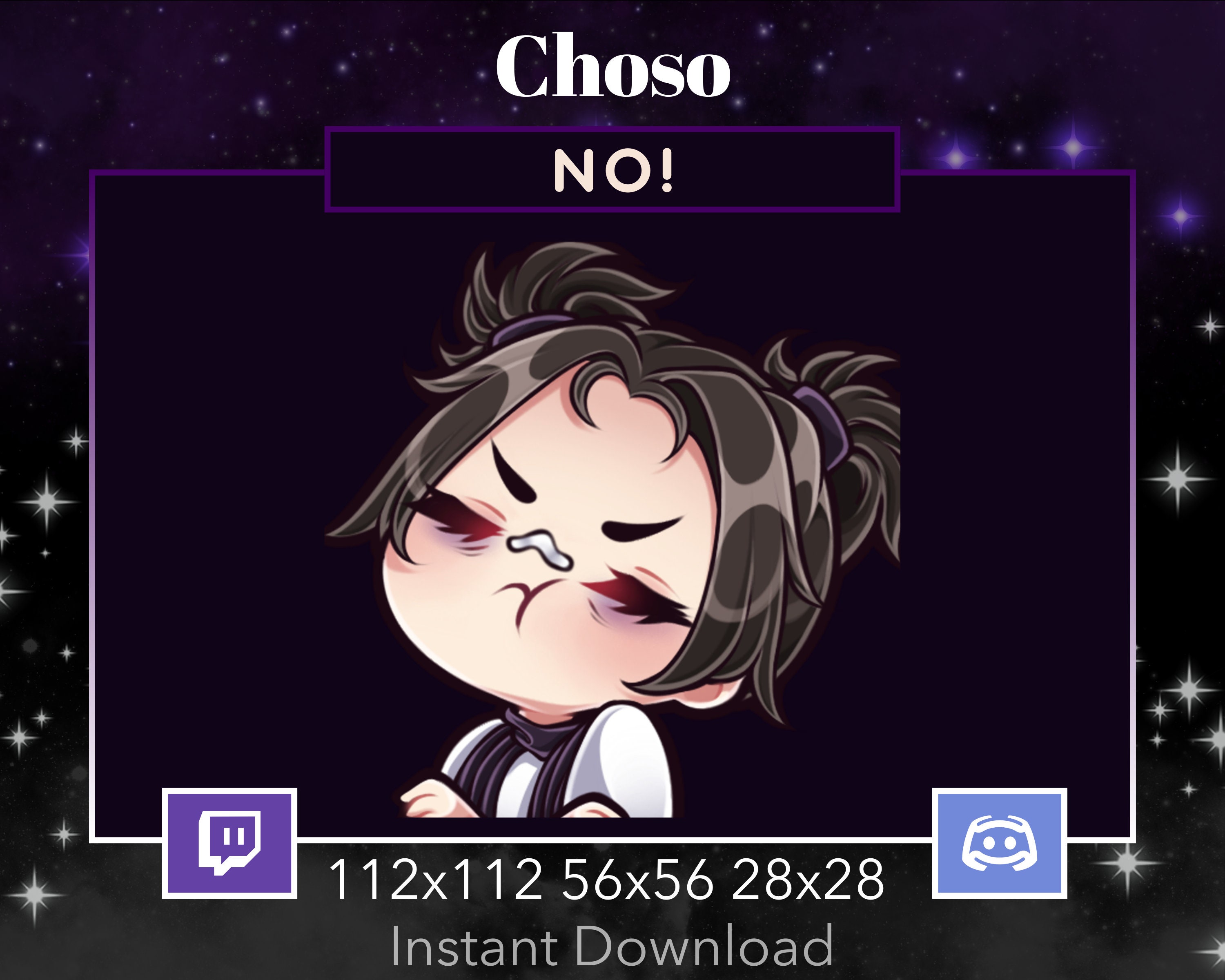 Choso Jujutsu Kaisen No! Emote, Twitch, Discord, Stream, Kawaii, Ohno ...