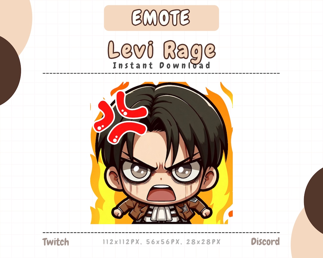 Attack on Titan Levi Rage . EMOTE, Twitch, Discord, Youtube, Stream ...