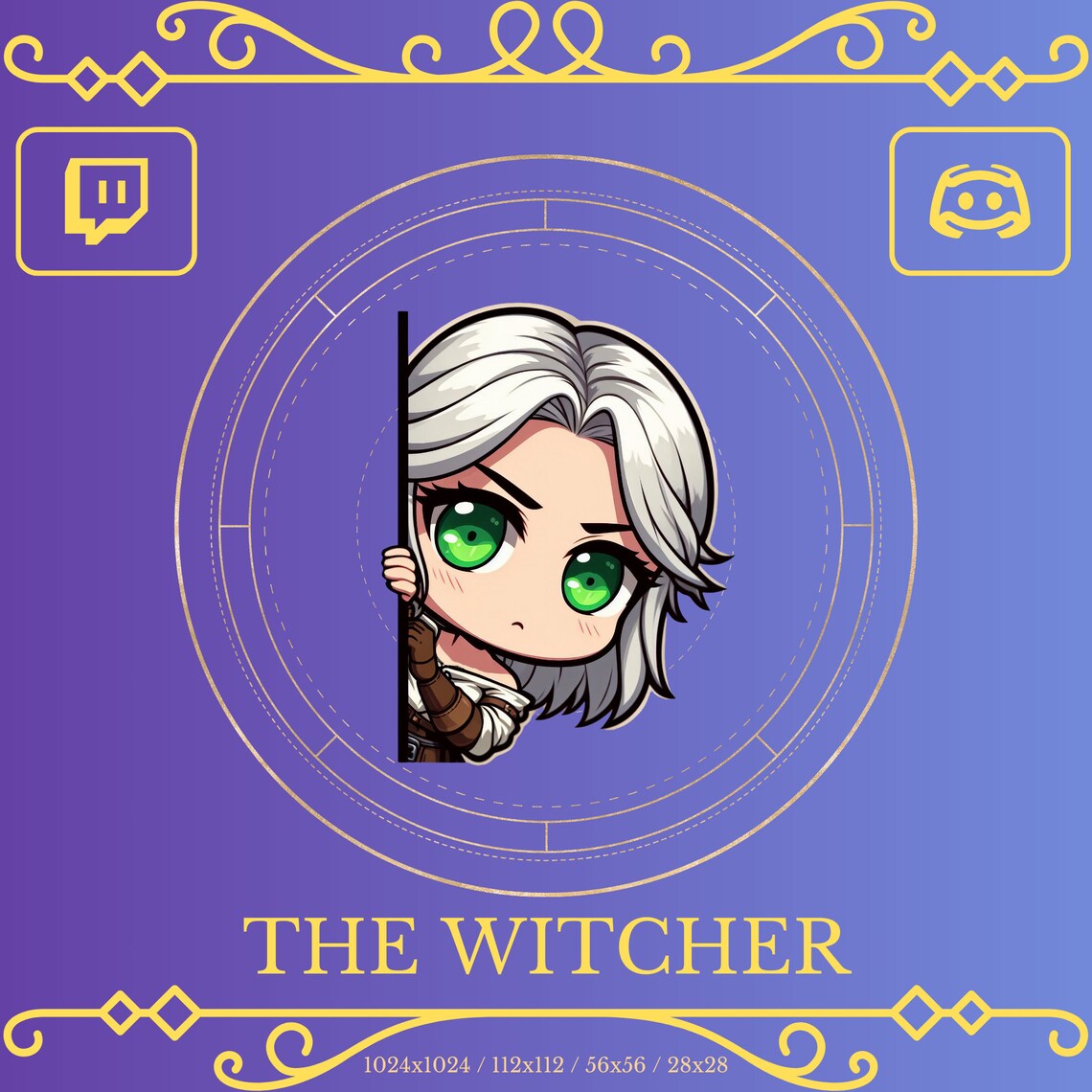 The Witcher Ciri Lurk, Hiding. Emote, Twitch, Discord, Youtube, Stream ...