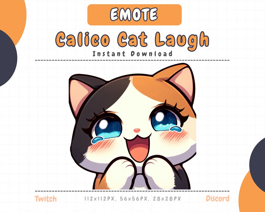 Calico Cat Laugh, Rofl, Lol. Emote, Animal, Twitch, Discord, Youtube ...