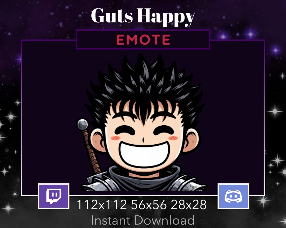 Berserk Guts Smiling, Happy, Excited. Manga, Anime EMOTE, EMOTES for ...